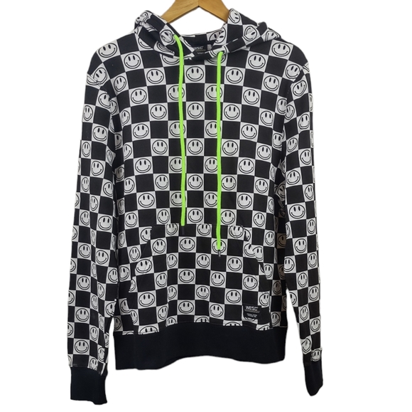 Wesc | Sweaters | Wesc Mike Checkboard Smiley Face Unisex Hoodie Nwt ...